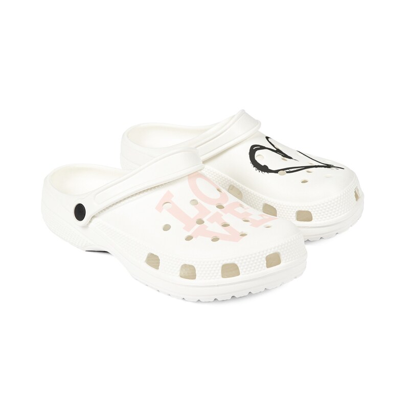 Love Graffiti Heart Custom Women's White Clogs Shoes - Etsy