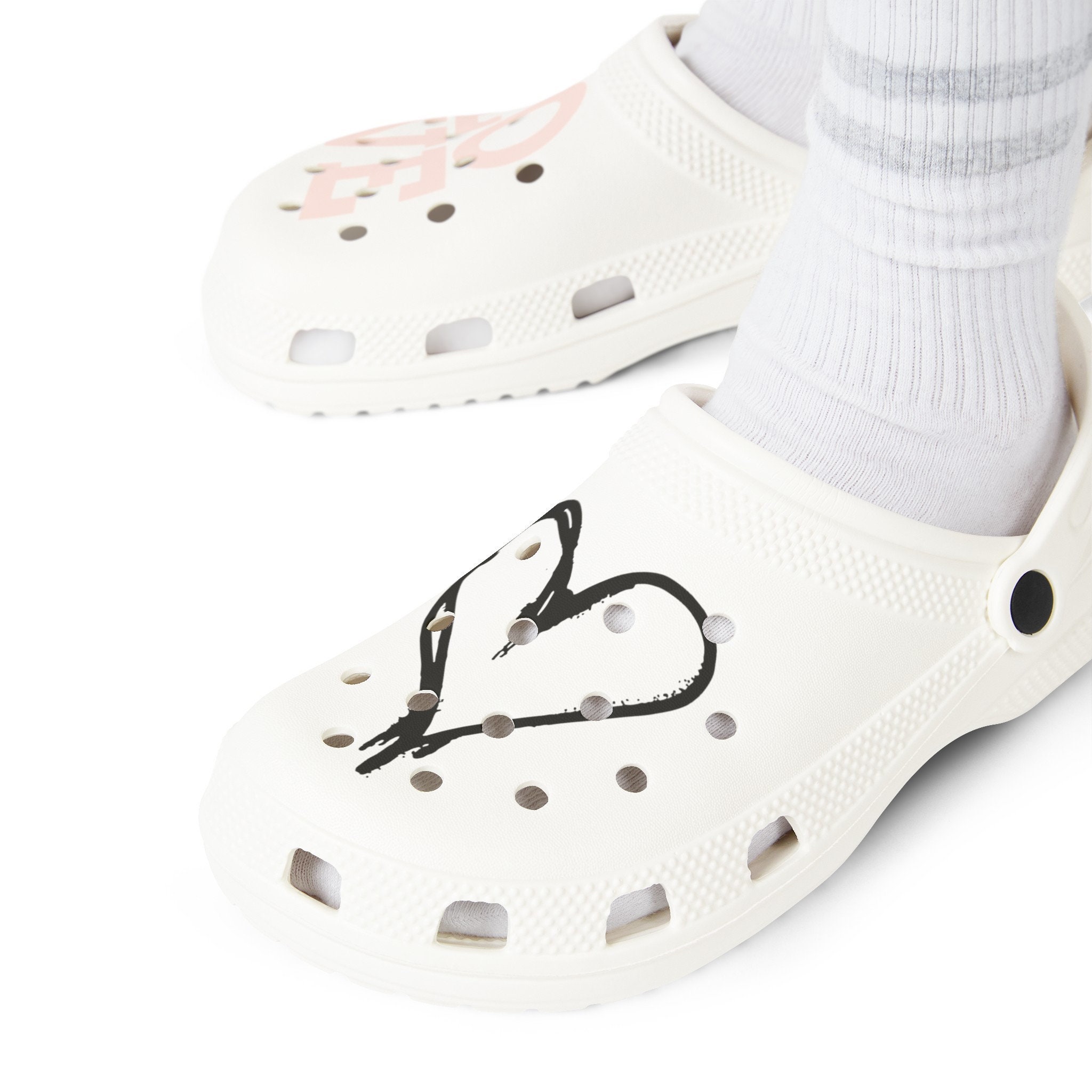 Love Graffiti Heart Custom Women's White Clogs Shoes - Etsy