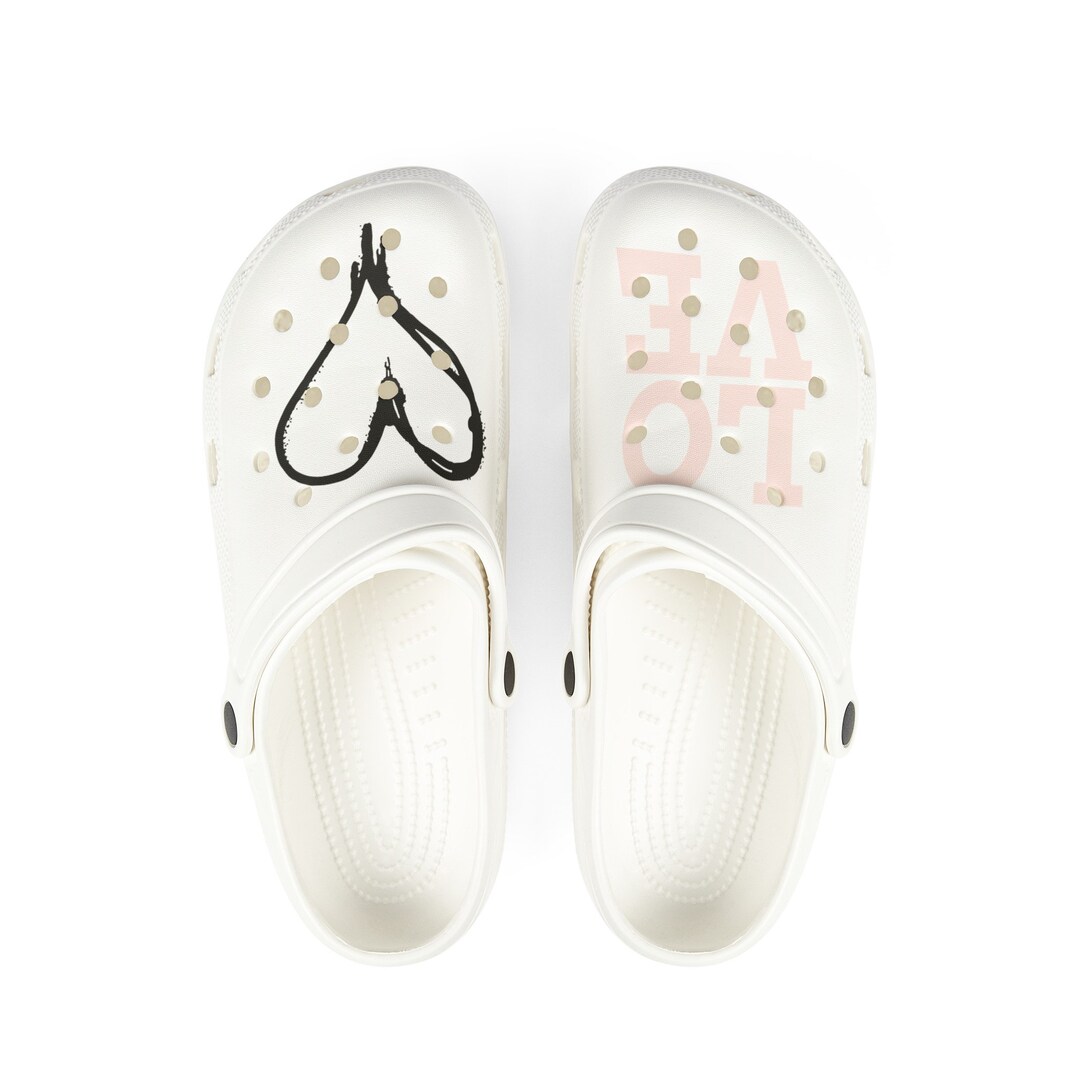 Love Graffiti Heart Custom Women's White Clogs Shoes - Etsy