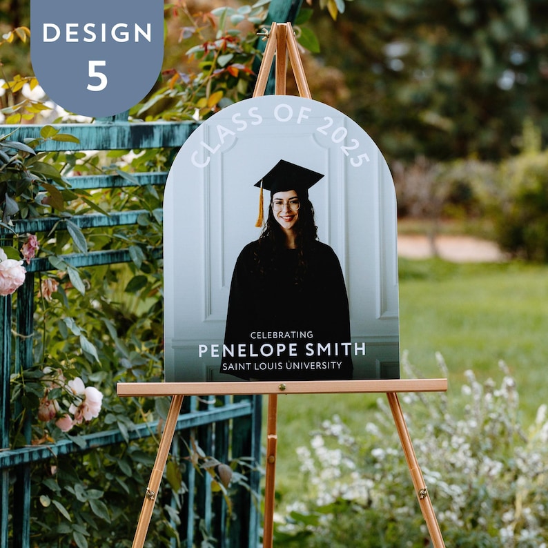 Custom Arched Graduation Welcome Sign | Personalized Modern Minimalist ...