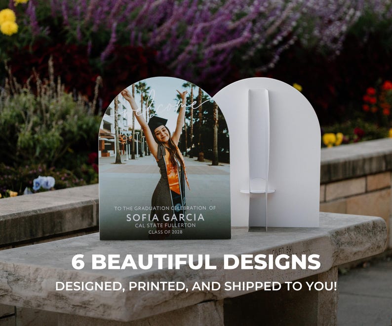 Custom Arched Graduation Welcome Sign | Personalized Modern Minimalist ...