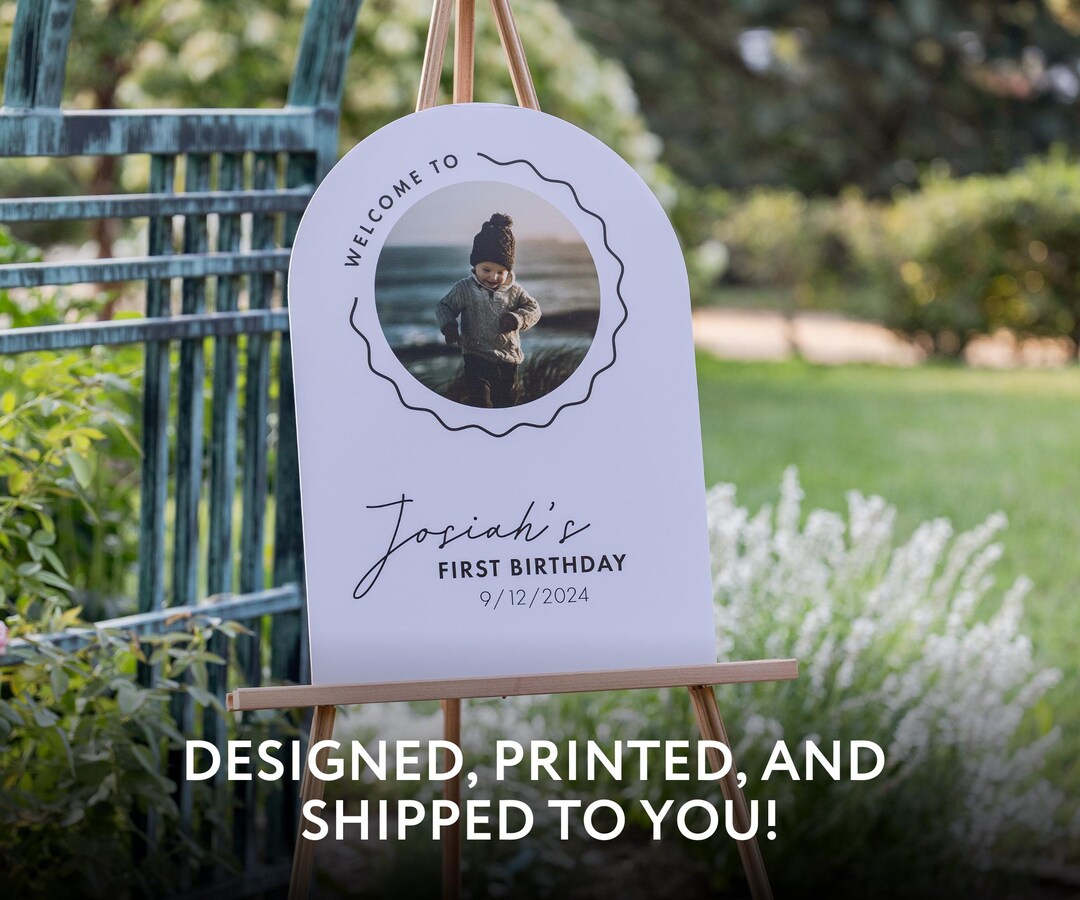 Arched Foam Board Birthday Sign With Photo Customizable Colors & Sizes ...