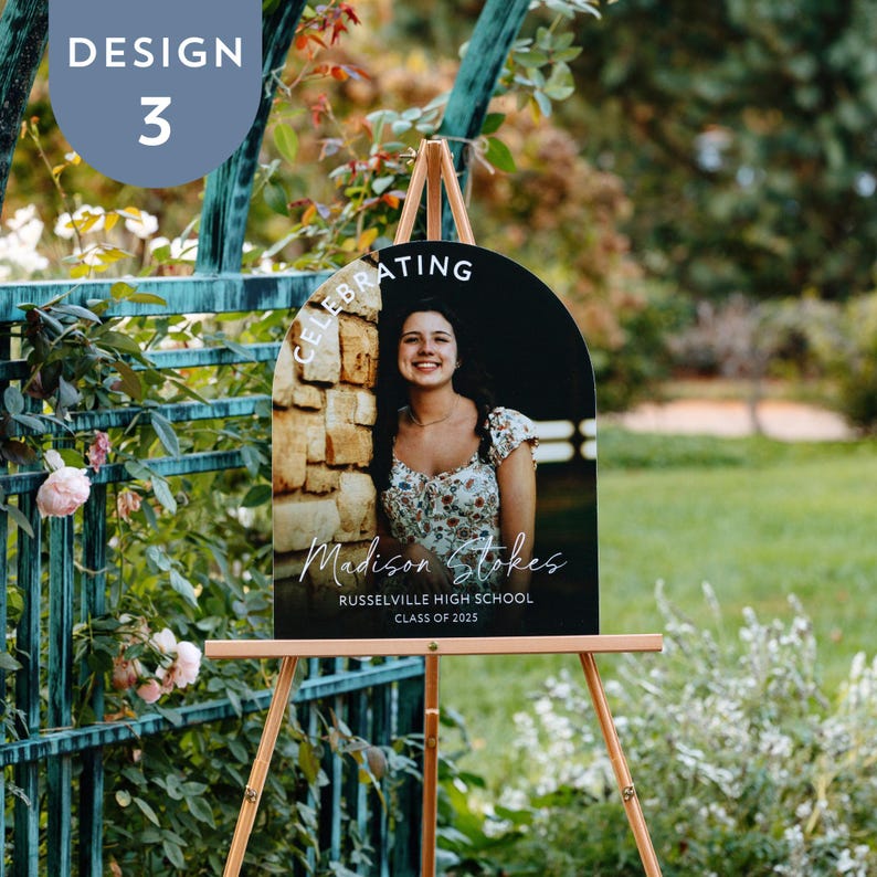 Custom Arched Graduation Welcome Sign | Personalized Modern Minimalist ...