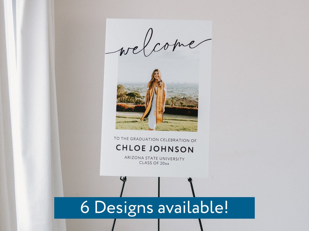 Minimal Modern Graduation Party Welcome Sign Customizable Graduation ...