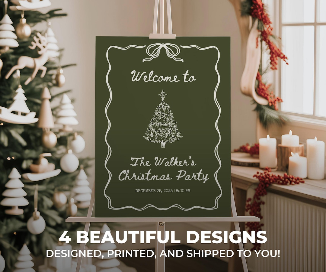 Wavy Ribbon Christmas Welcome Sign Custom Family Holiday Decor Custom ...