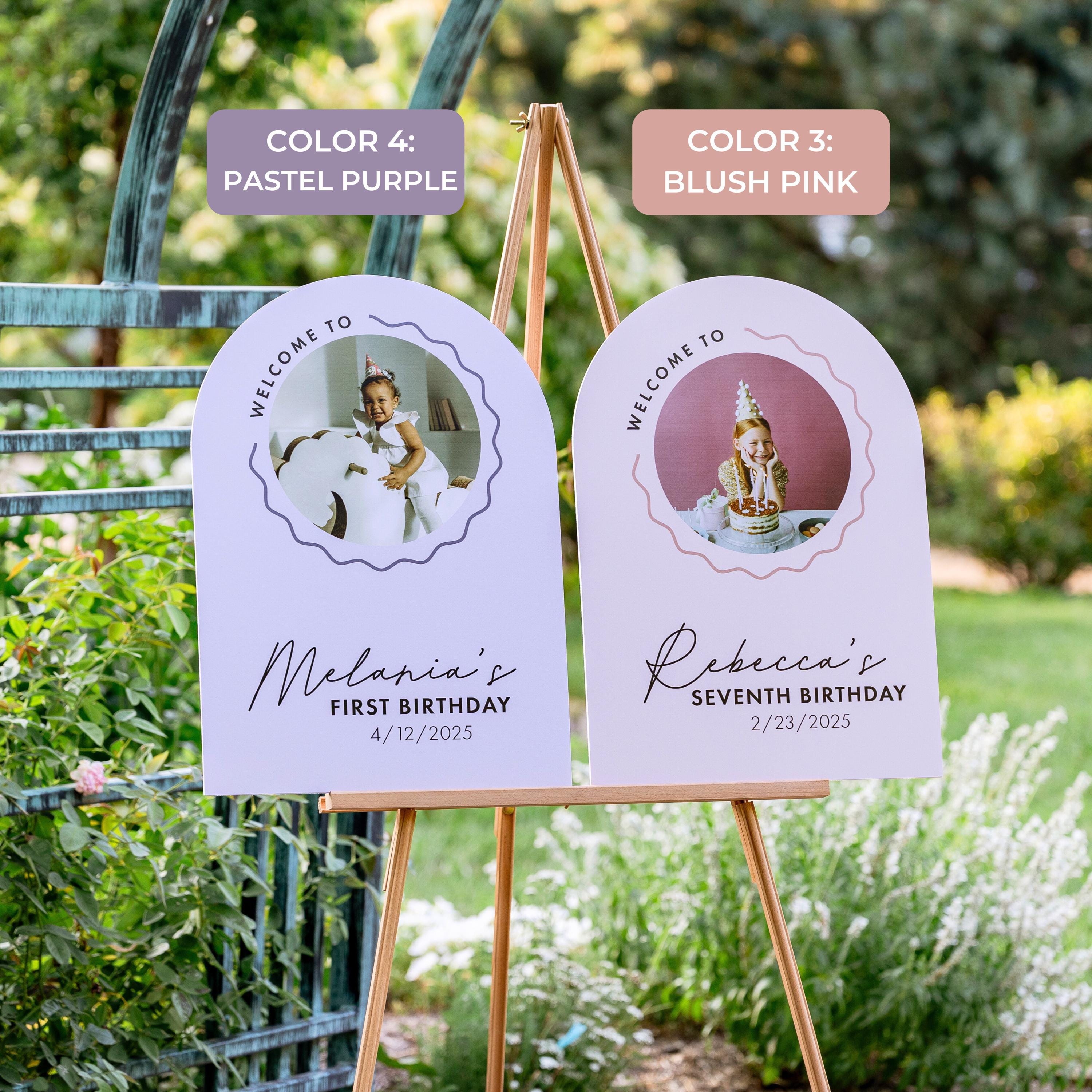 Arched Foam Board Birthday Sign With Photo Customizable Colors & Sizes ...