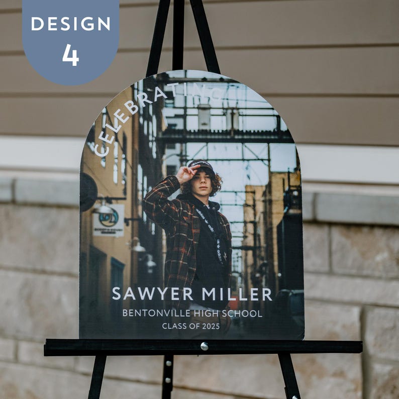 Custom Arched Graduation Welcome Sign | Personalized Modern Minimalist ...
