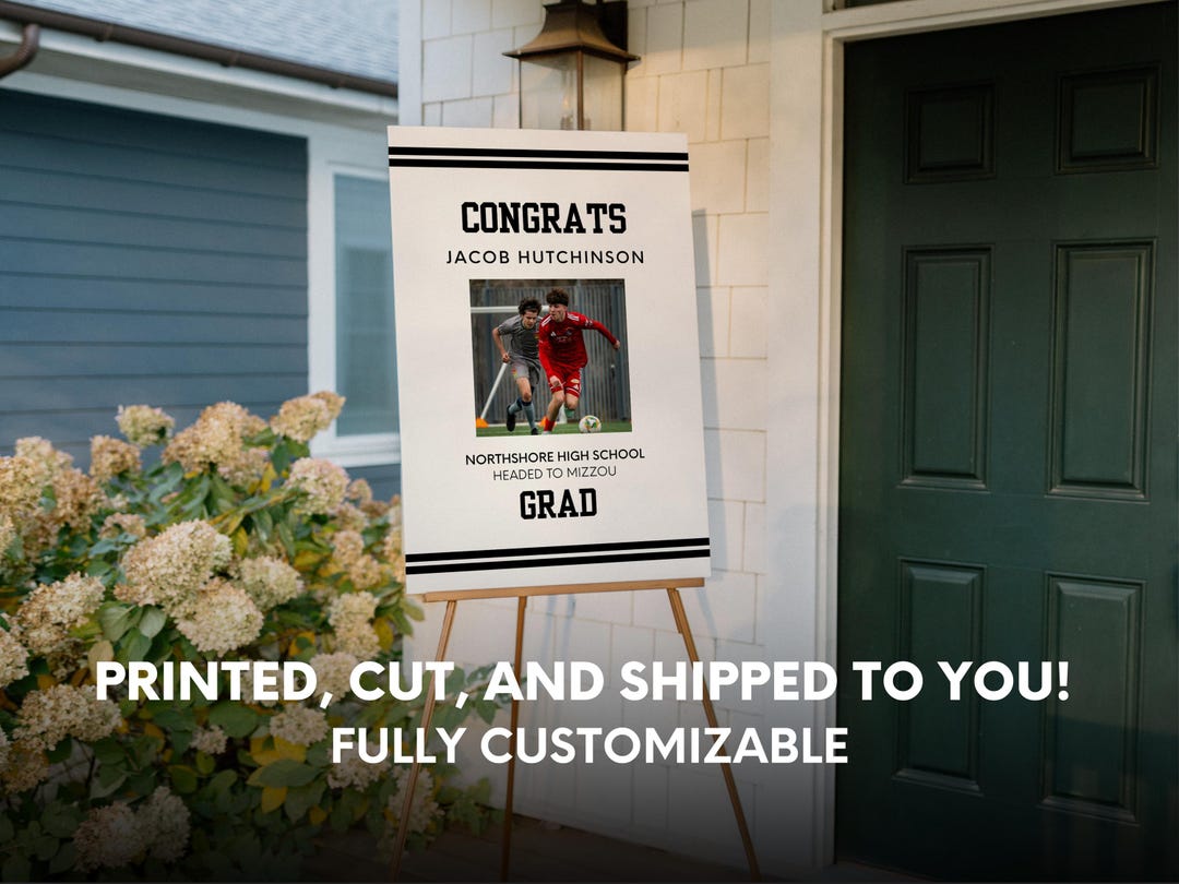 Varsity Graduation Welcome Sign With Photo - Etsy
