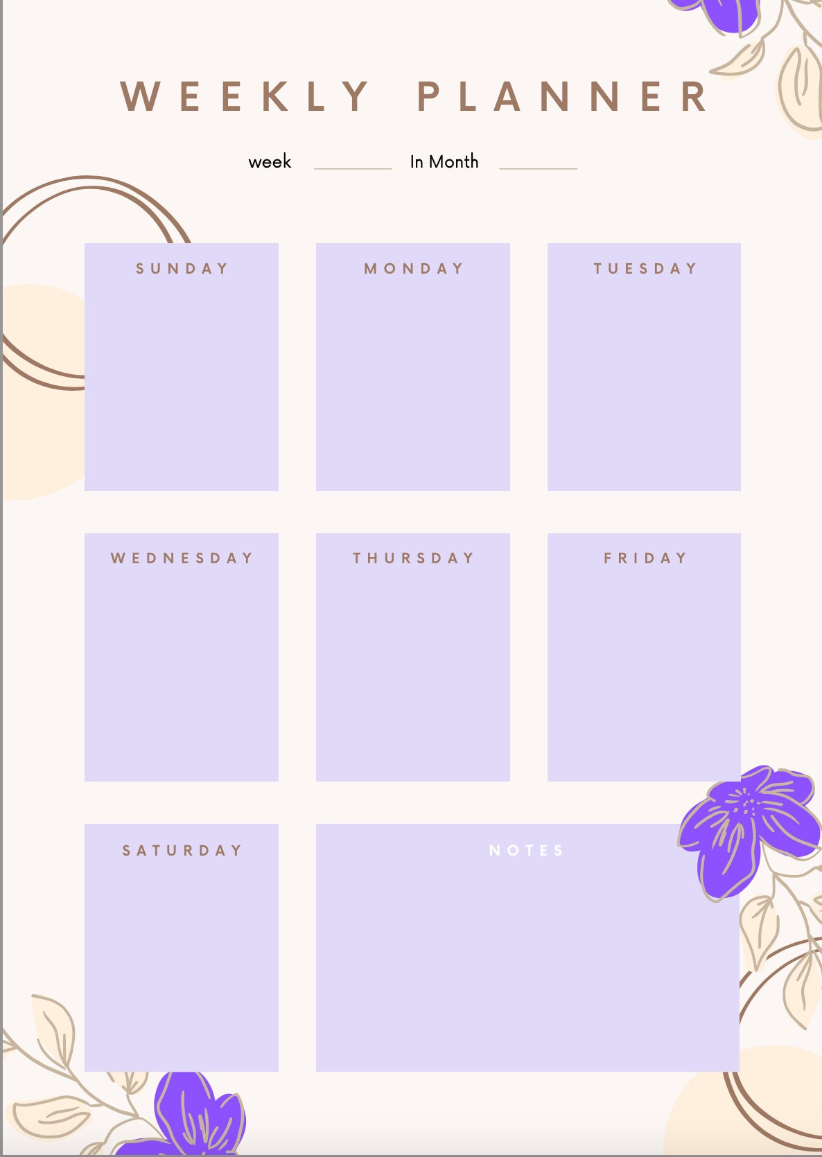 Weekly Planner - Etsy
