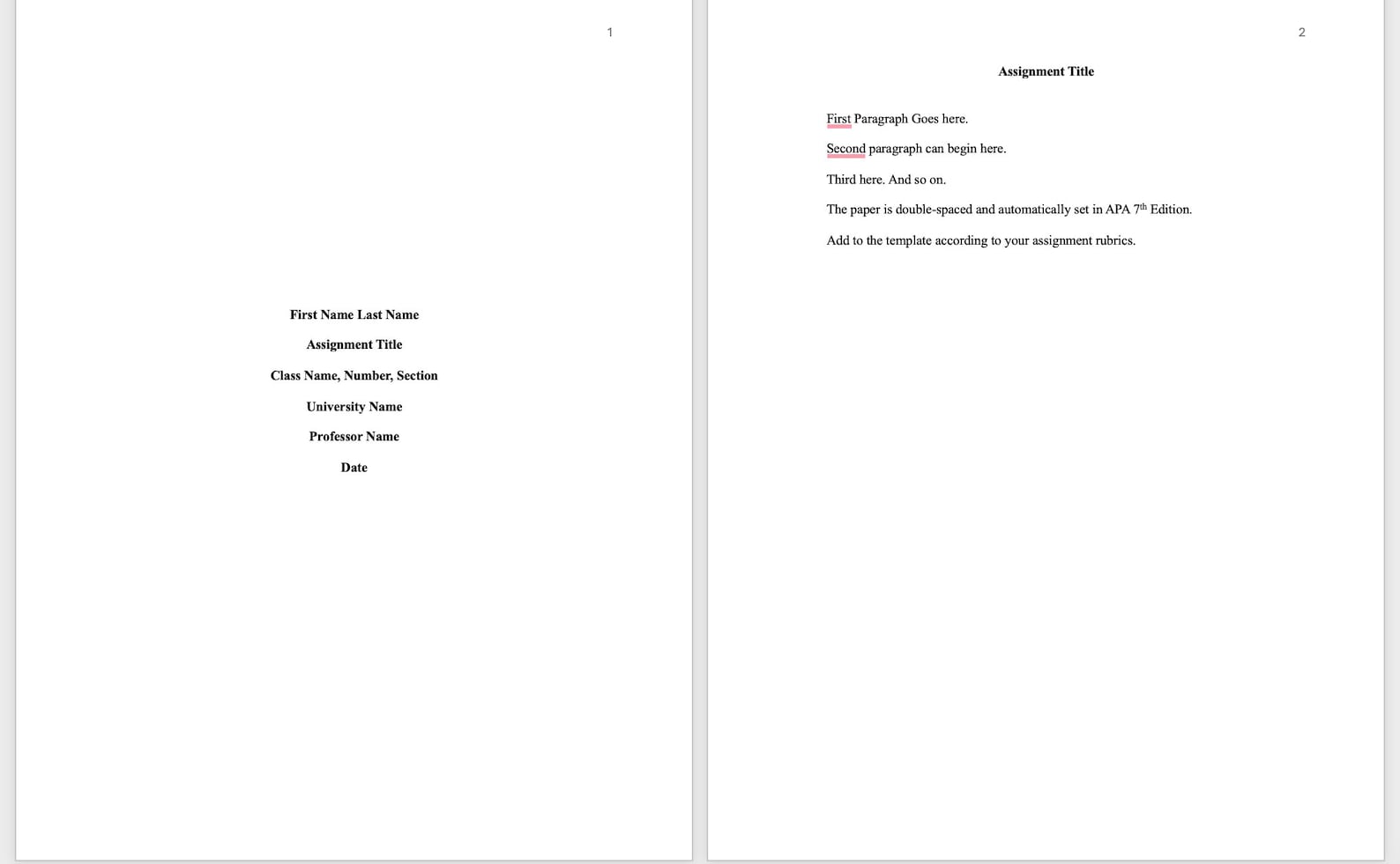 APA 7 Paper Template + References - Etsy