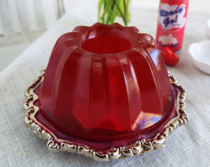 1:6 Scale Miniature JELLO Cherry RED or Lime GREEN Molded Gelatin on ...