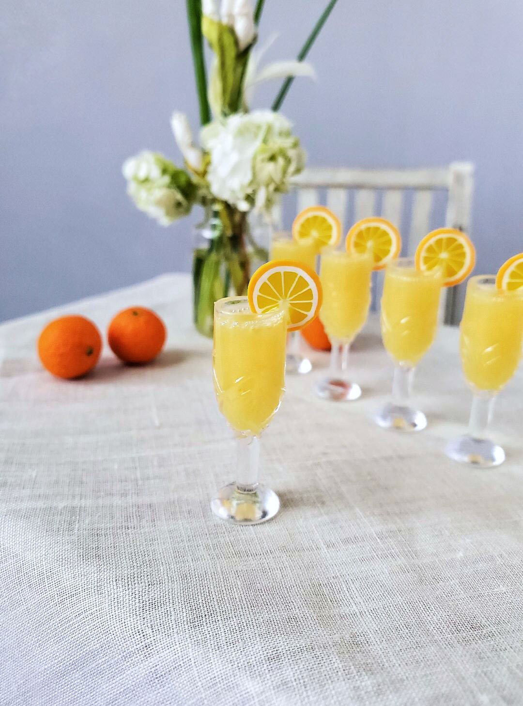 ONE 1:6 Scale MIMOSA Cocktail Drink With Orange Slice in Crystal Look ...