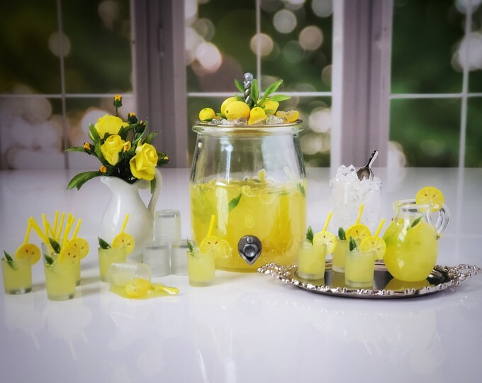 1:6 Scale Miniature Lemonade Dispenser Tank Buffet Set With Removable ...