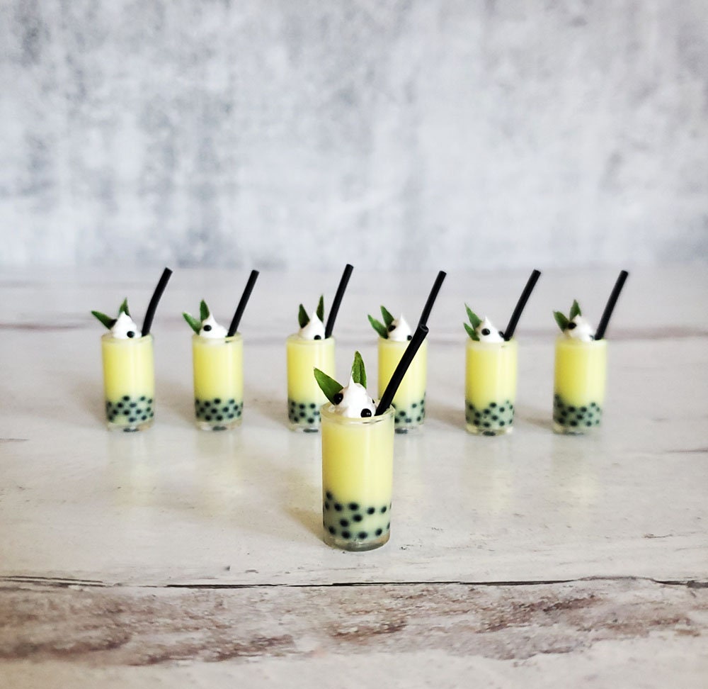 ONE Miniature Boba YELLOW Bubble Tea in Cylinder Tumbler W | Etsy