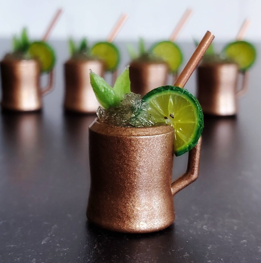Miniature Moscow MULE Cocktail in Hammered Copper Plastic Mug With Real ...