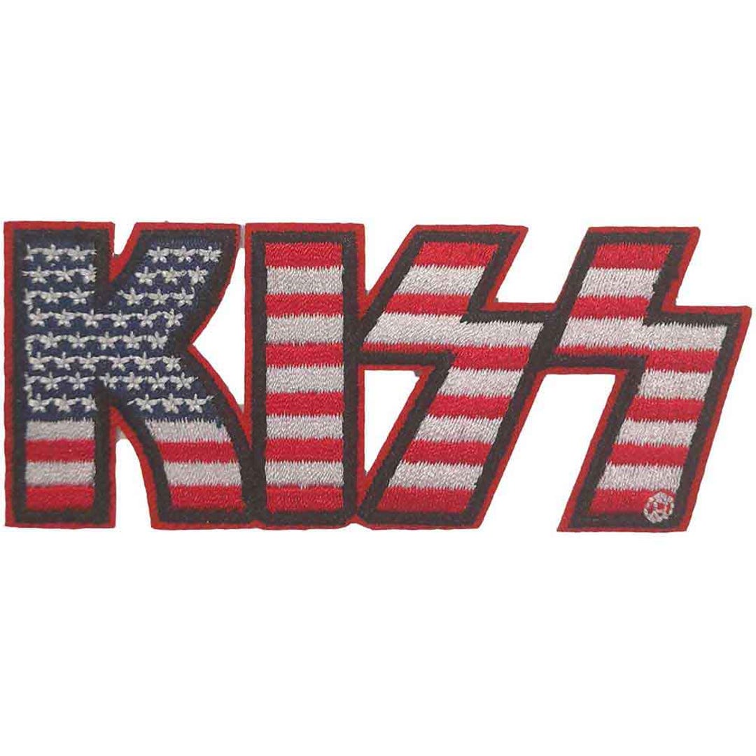 KISS KISS Patch Kiss Logo Cut Out Patch American Flag Rockoff Trade - Etsy