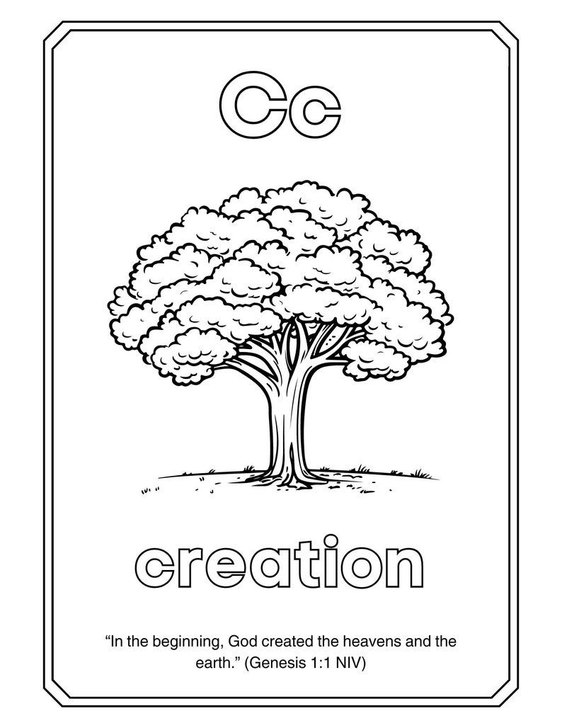 Toddler Alphabet Christian Coloring Book - Etsy