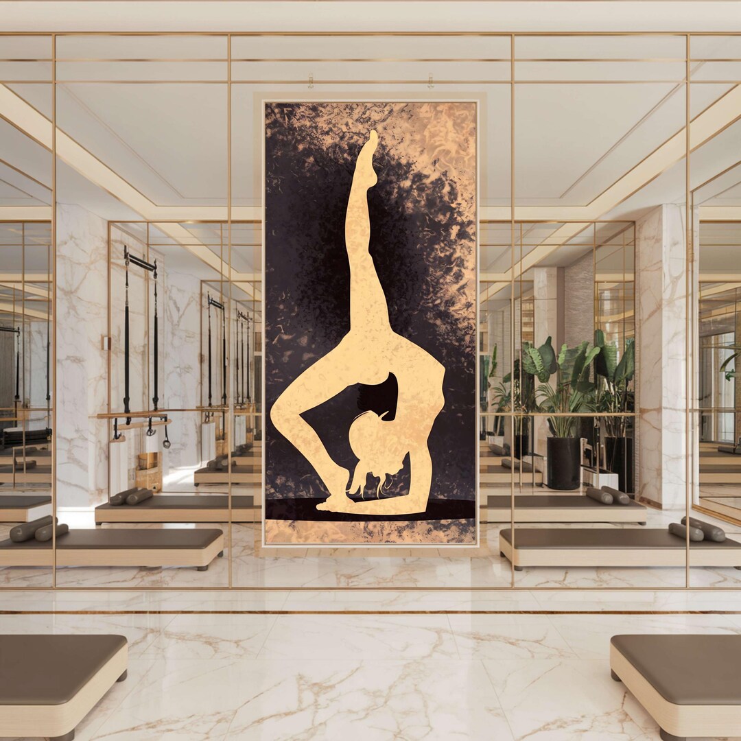 Gold Silhouette Pilates Art Print Modern Wall Art for Pilates Studios ...