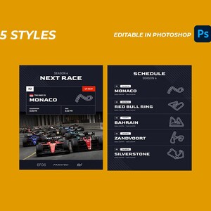 Race Calendar Template - Dark Theme -photoshop Social Facebook ...
