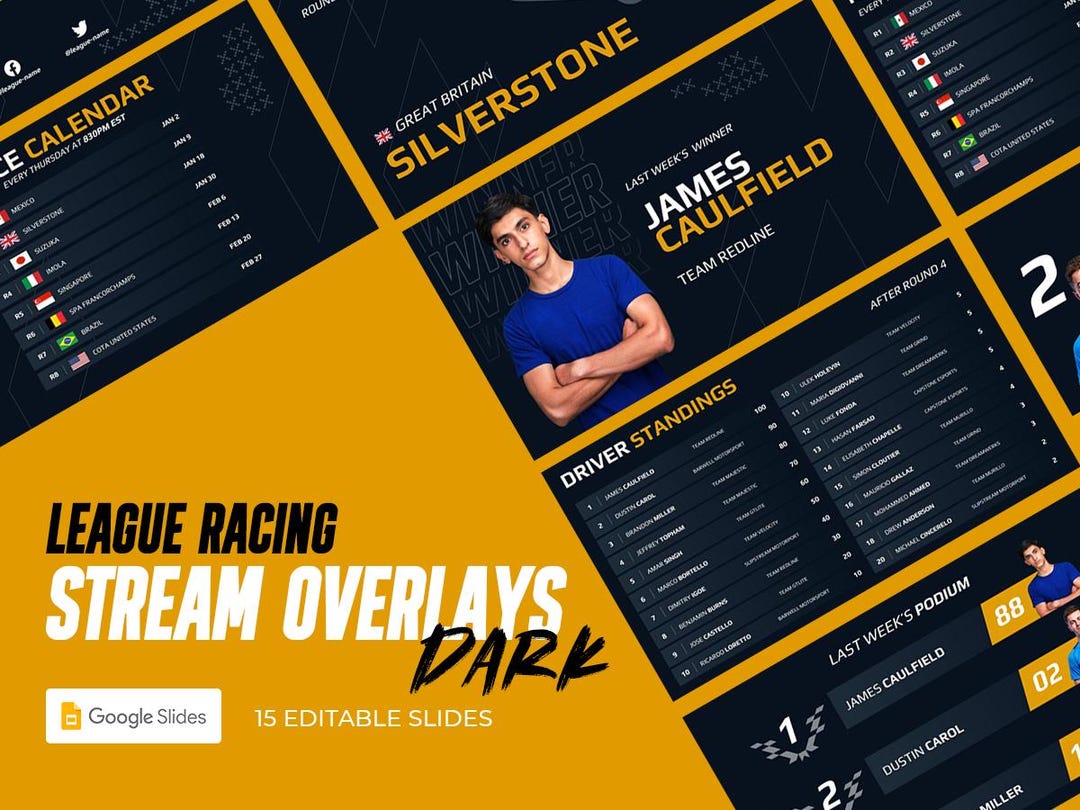 League Racing Dark Stream Overlays Template - Etsy