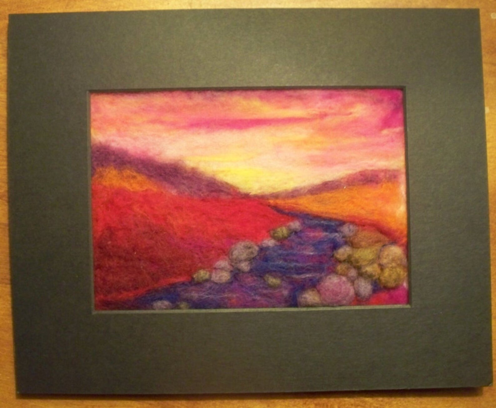 Needle Felted Sunset Landscape - Etsy