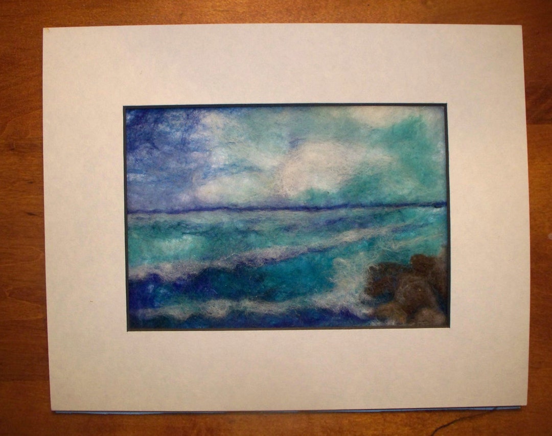 Needle Felted Ocean - Etsy