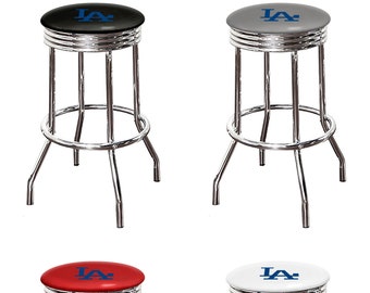 Baseball Themed Tigers Bar Stool 24 or 29 Retro Style Chrome Stool ...