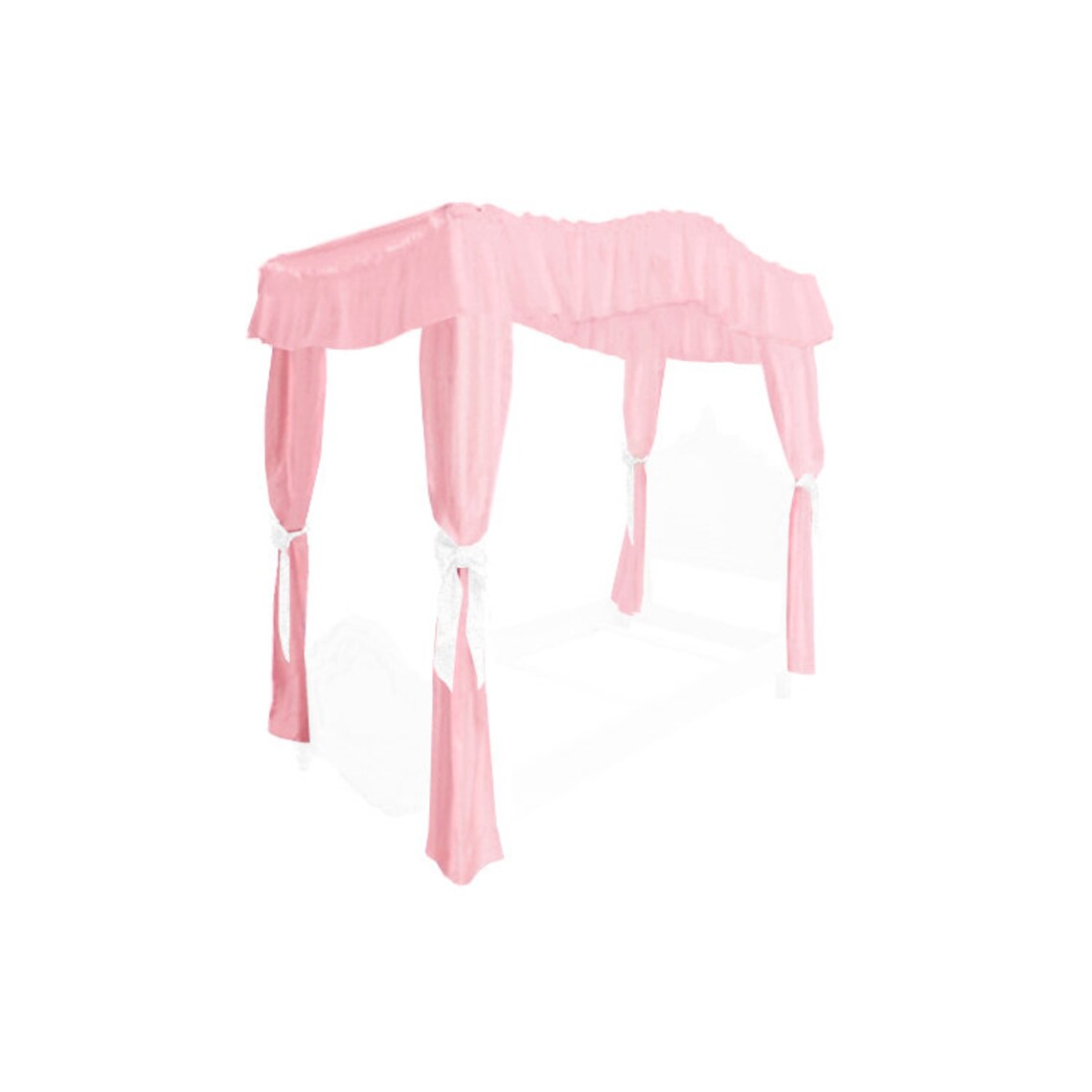 TWIN SIZE Solid Light Pink Canopy Bed Fabric Top With Drape | Etsy