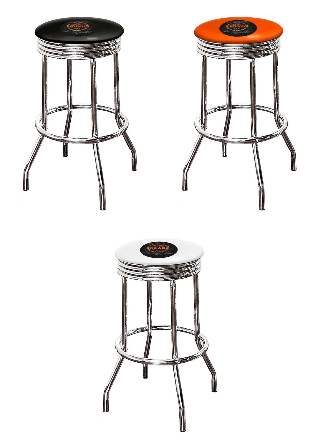 Motorcycle Wings of the Road Themed Bar Stool 24 or 29 Retro Style ...