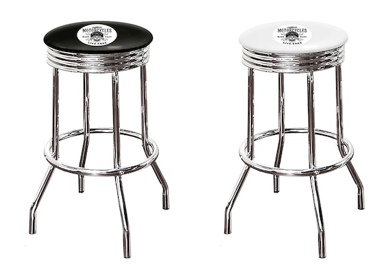 Motorcycle Live Free Skull Themed Bar Stool 24 or | Etsy