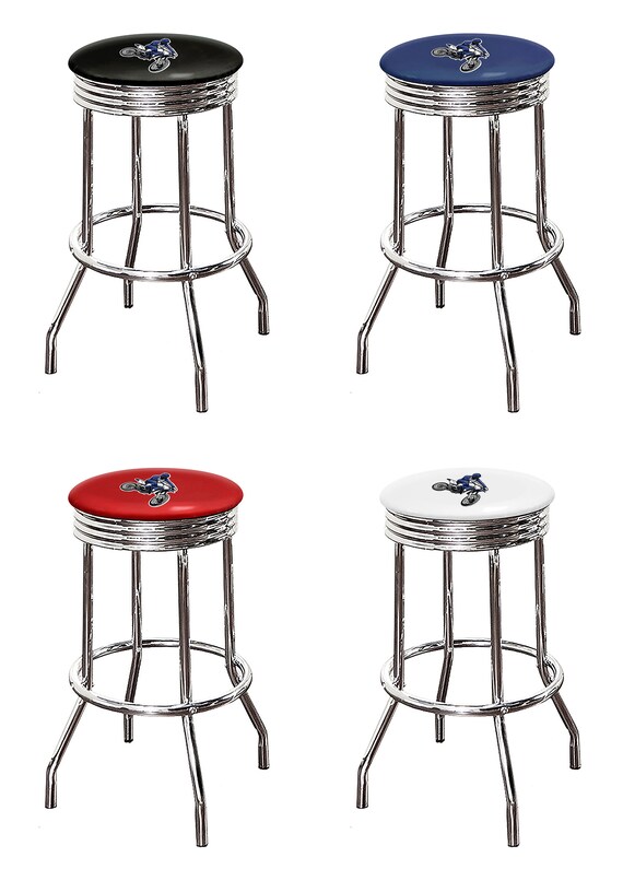 Motorcycle Dirt Bike Blue Themed Bar Stool 24 or | Etsy