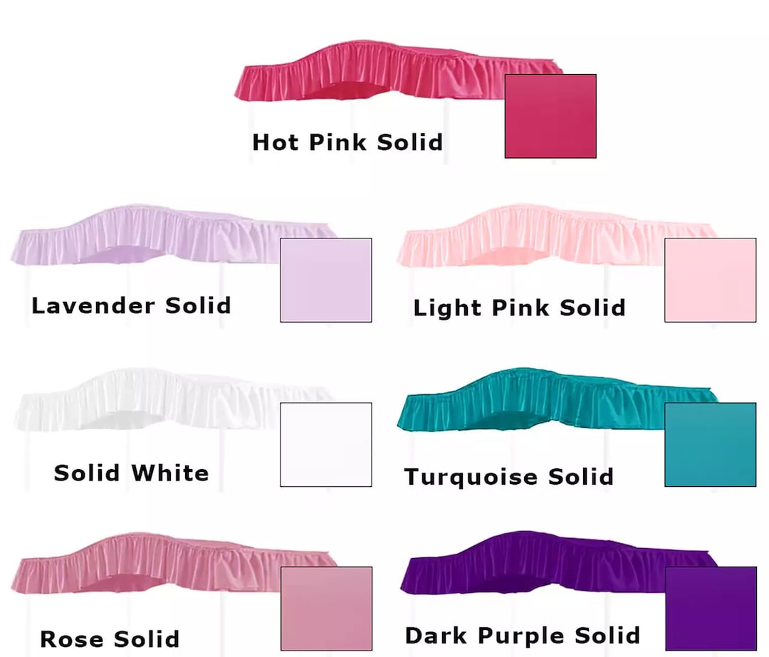 TWIN SIZE Solid Light Pink Canopy Princess Bed Fabric Top Cover Topper ...