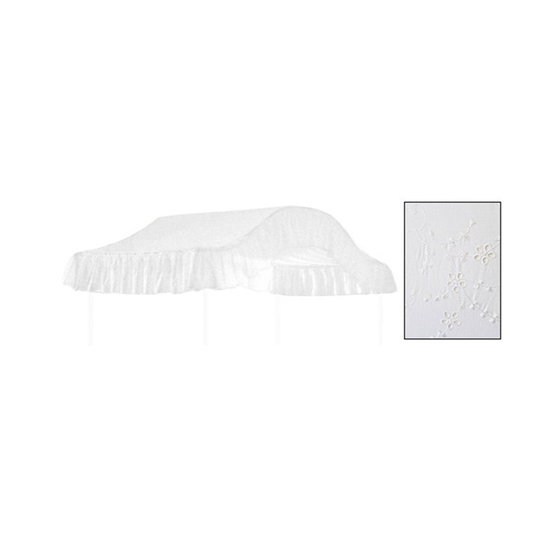 NEW FULL SIZE White Eyelet With Embroidered Design Princess Canopy Bed ...