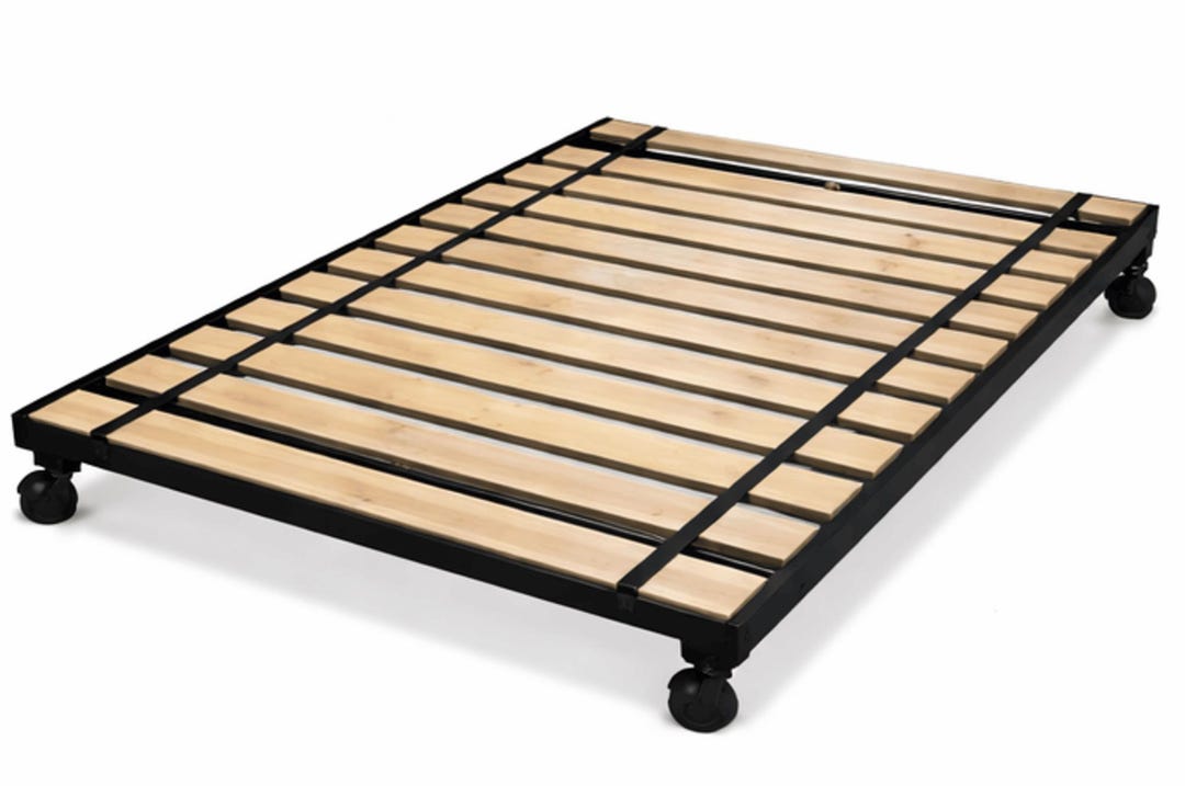 Twin Full Bed Frame Kit With Slats Set Metal Bed Frame With Wood Slat ...