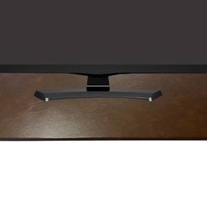 TV Stand Rotating Rectangular Turntable Covered in a Chestnut Brown ...
