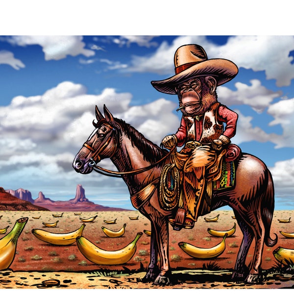 Cowboy Monkey - Etsy