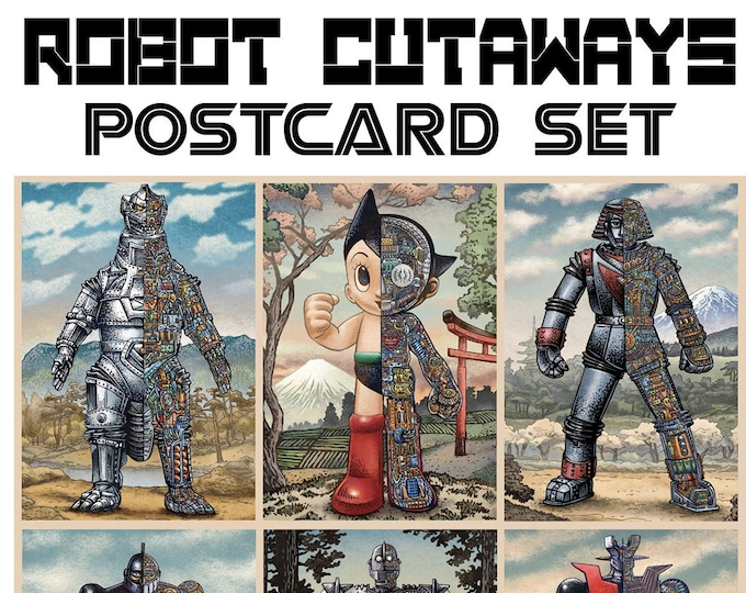 Robot Cutaways Postcard Set Six 5 X 7 Postcards - Etsy UK