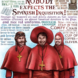 Spanish Inquisition- Monty Python Tribute Print- 11 X 14 Signed Print ...