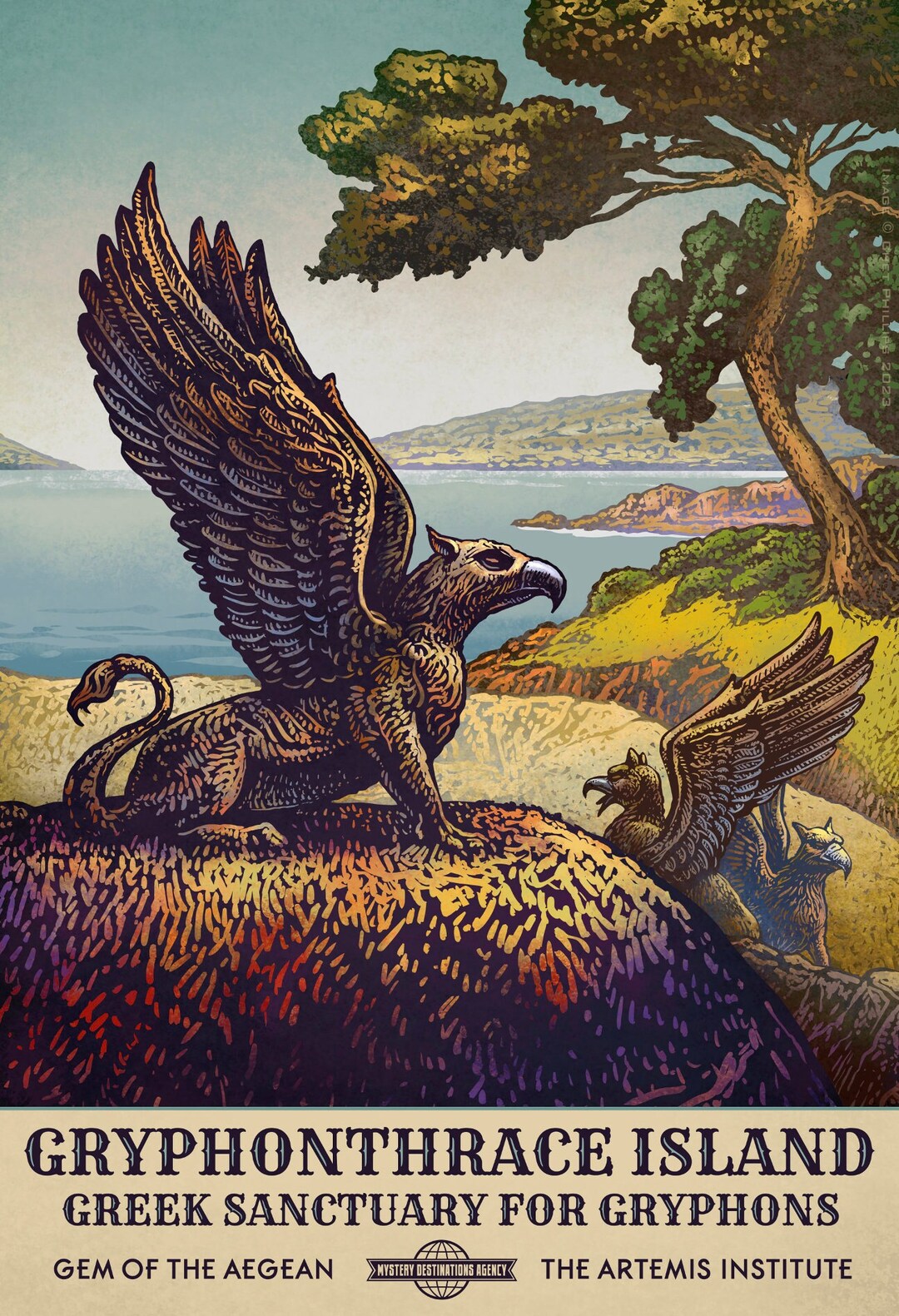 Gryphonthrace Island Fantasy Travel 13 X 19 Print - Etsy