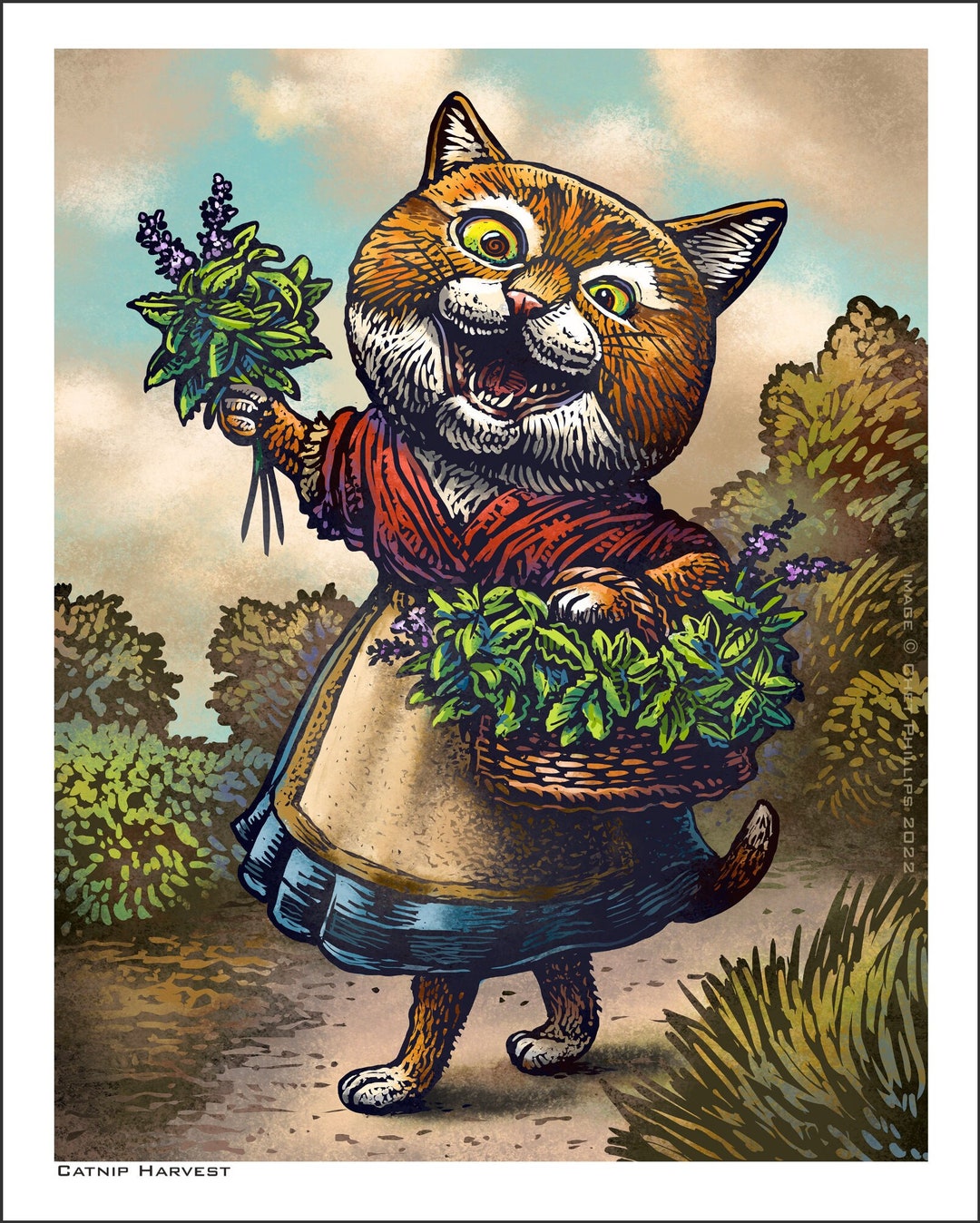 Catnip Harvest 8 X 10 Print - Etsy UK