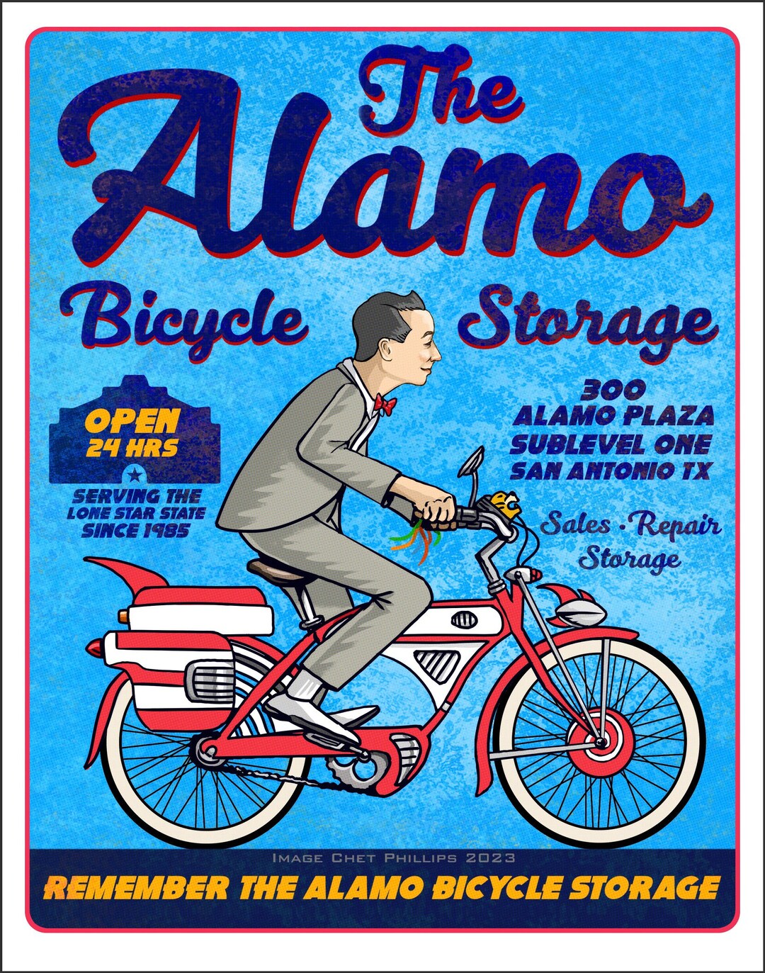 The Alamo Bicycle Storage 11 X 14 Signed Print - Etsy