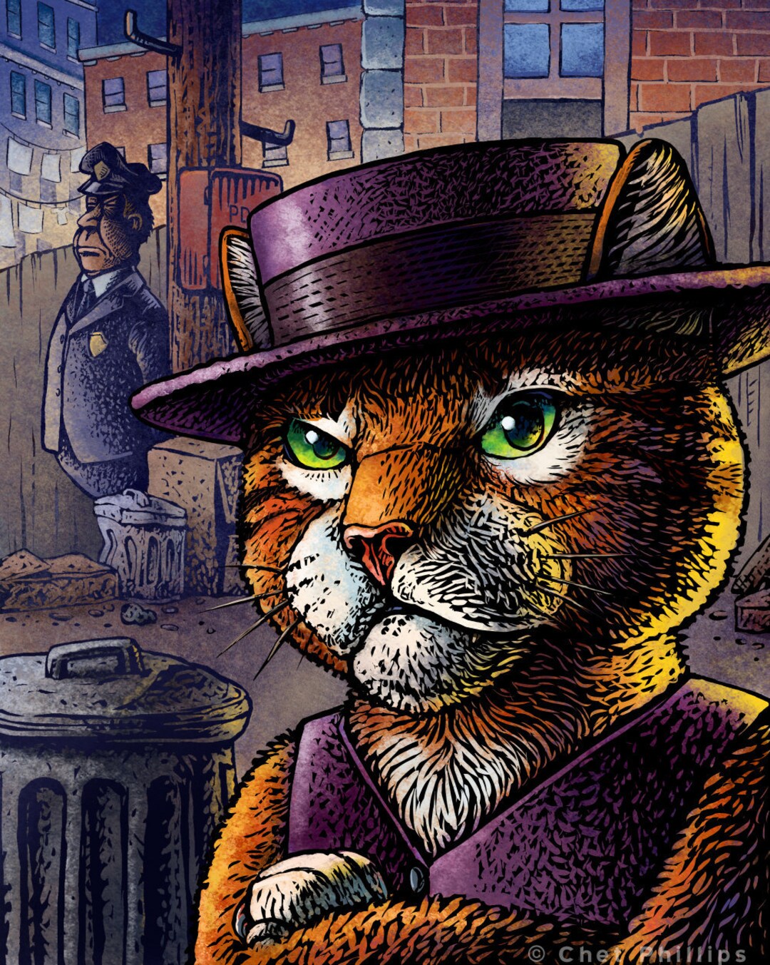 Top Cat- 8" X 10"- Cat Art Print- Cat Wall Decor- Cat Wall Art- Cat ...