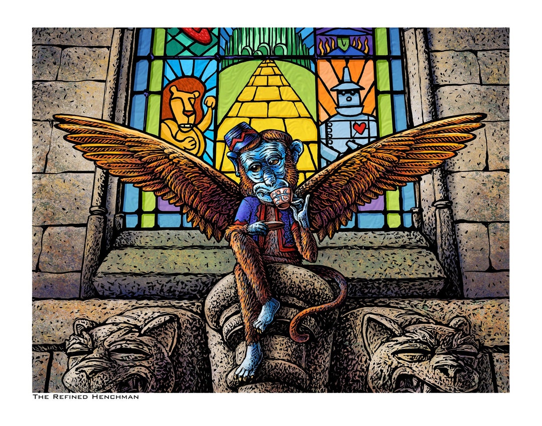 The Refined Henchman- 11" X 14" Whimsical Oz Flying Monkey Print - Etsy