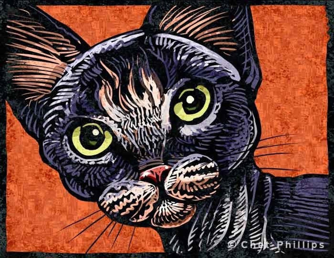 Devon Rex Cat- 8" X 10"- Cat Art Print- Cat Wall Decor- Cat Wall Art ...
