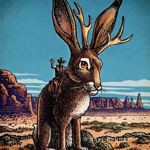 Jackalope- 8" X 10" Portrait of Mythological Jackalope Creature - Etsy