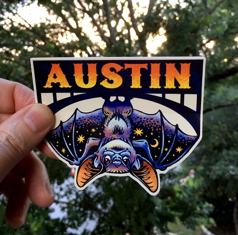 Austin Bat Vinyl Sticker - Etsy