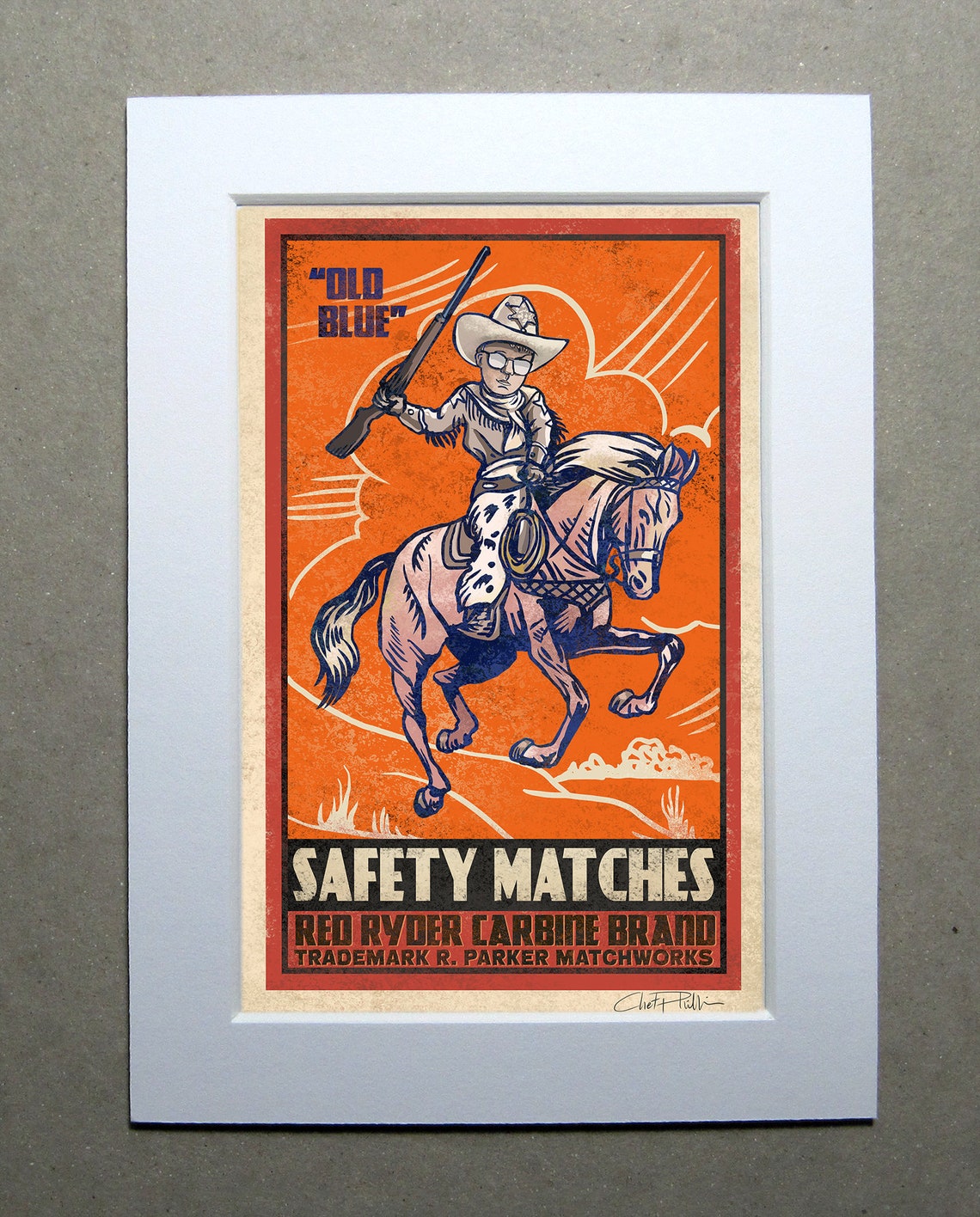 Red Ryder Matchbox Art- 5" X 7" Matted Signed Print - Etsy