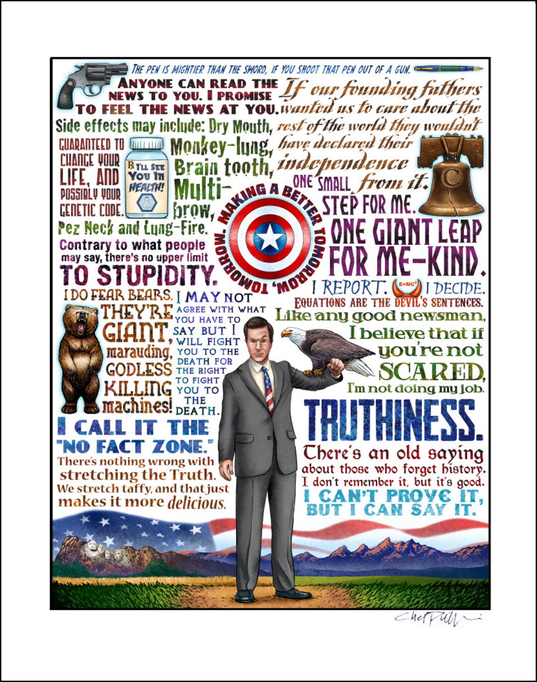 Truthiness Stephen Colbert Tribute Signed Print - Etsy