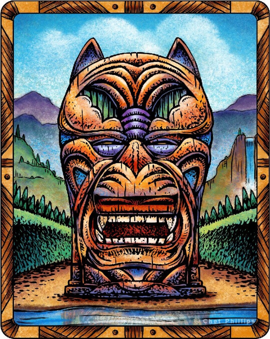 Wolf Tiki- 8" X 10" Tiki Wall Decor - Etsy