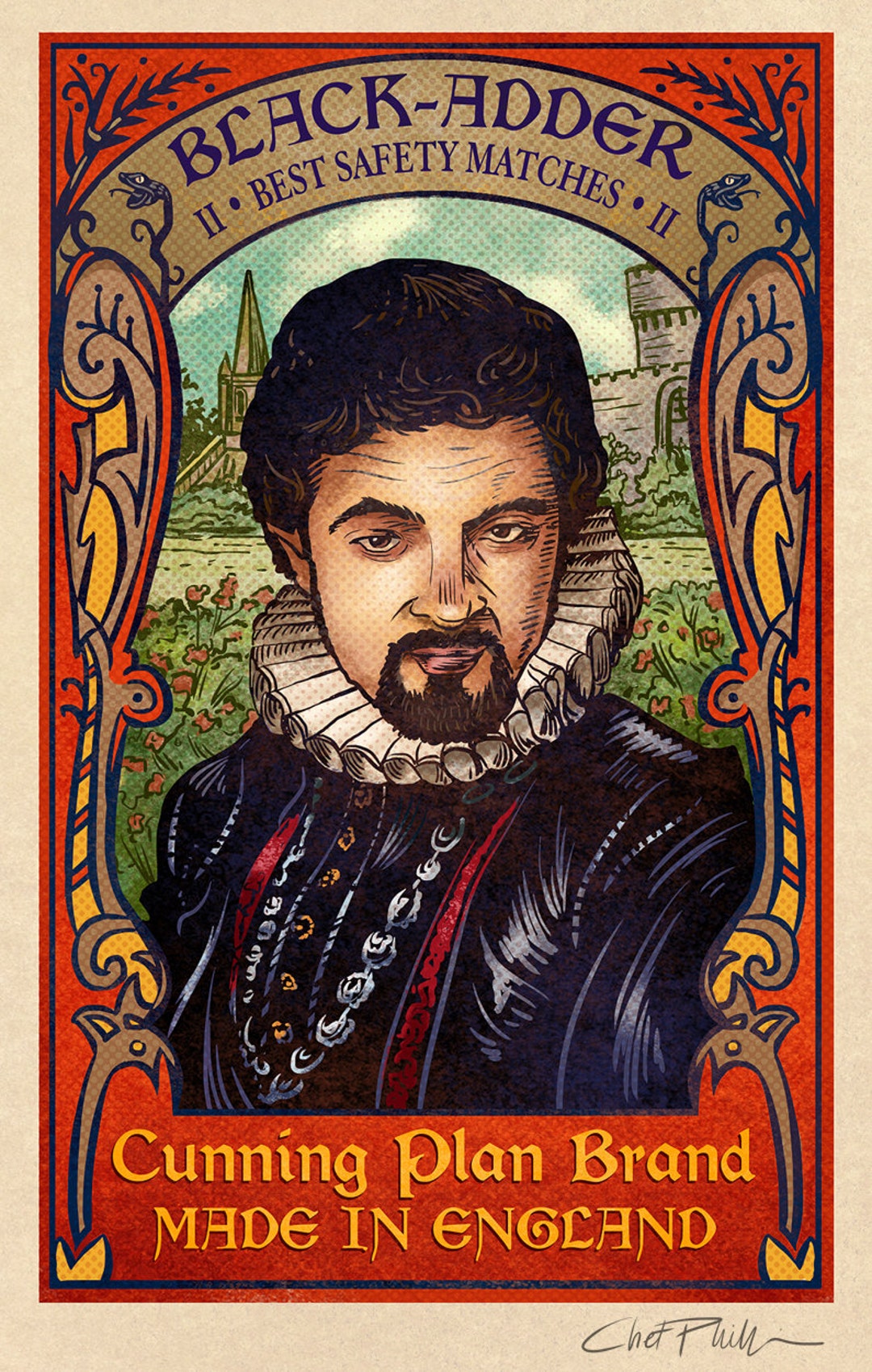 Black Adder II Matchbox Art- 5" X 7" Matted Signed Print - Etsy